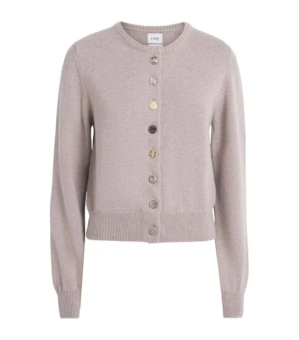 BARRIE Cashmere-cotton Jewel-button Cardigan