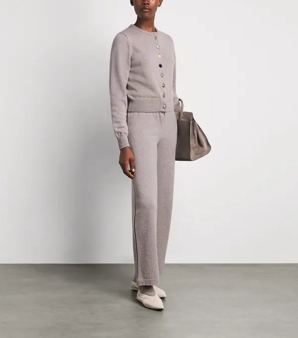 BARRIE Cashmere-cotton Jewel-button Cardigan
