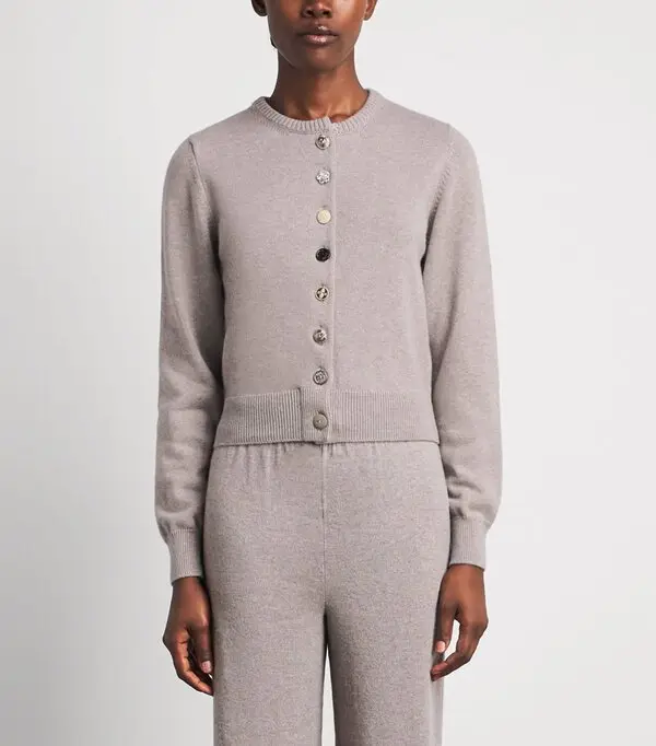 BARRIE Cashmere-cotton Jewel-button Cardigan