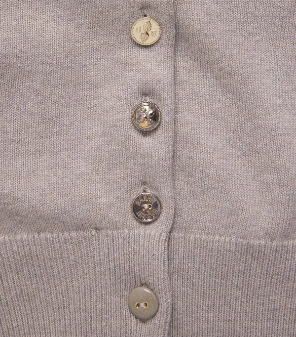 BARRIE Cashmere-cotton Jewel-button Cardigan