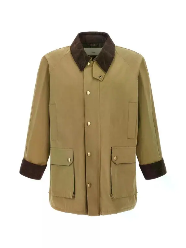 DUNST Waxed Corduroy-trim Jacket