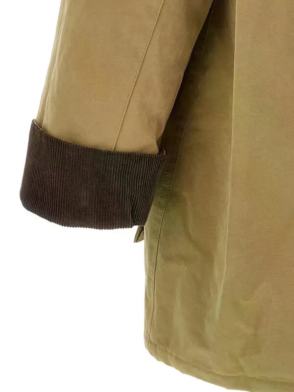 DUNST Waxed Corduroy-trim Jacket