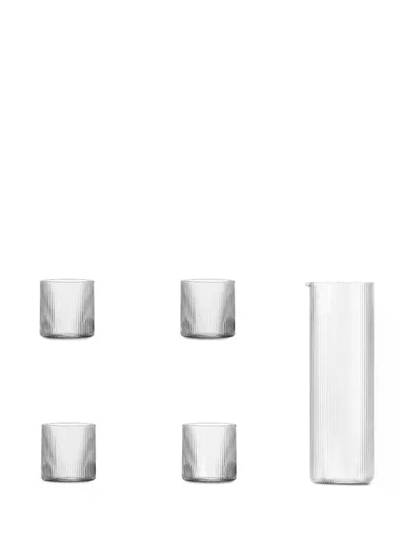 ICHENDORF MILANO Shibui Ribbed Jug And Glasses - White