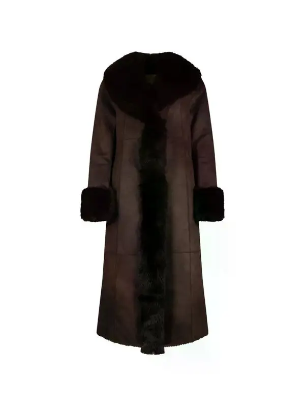 Derhy Galice Faux-fur Trim Belted Coat