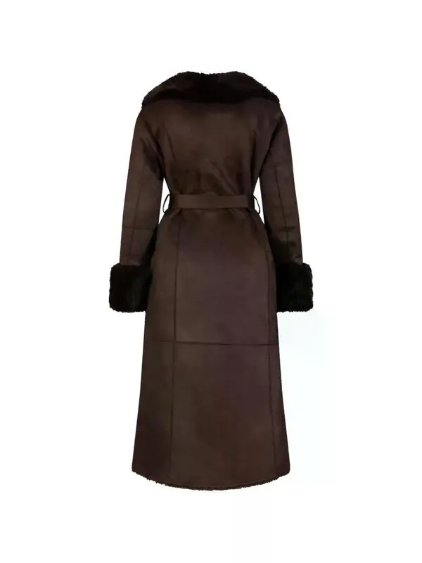 Derhy Galice Faux-fur Trim Belted Coat
