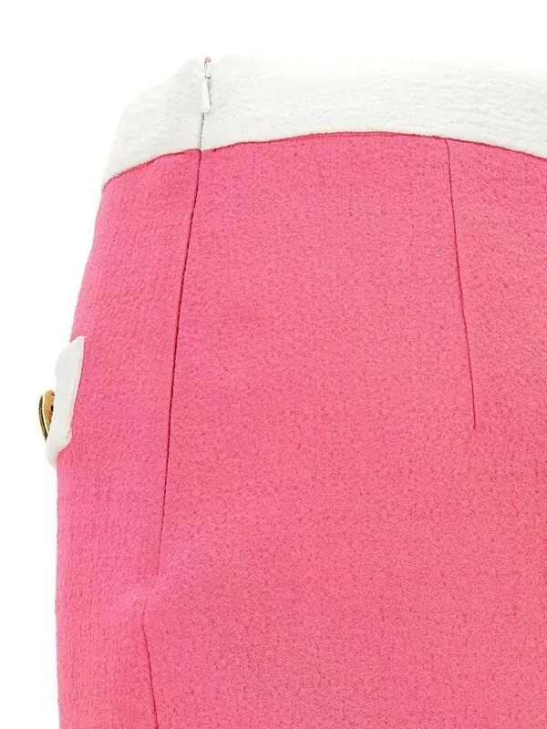 Moschino Heart-button Contrast-trim Skirt