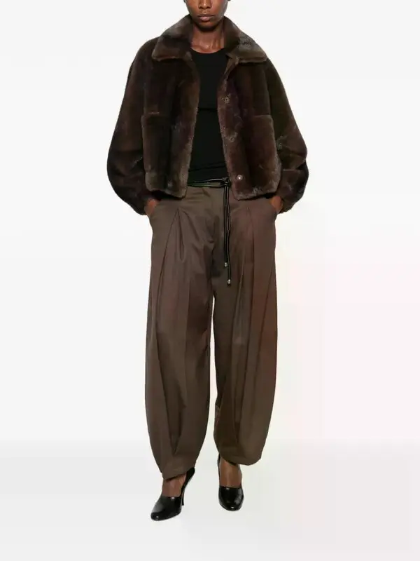 BETTA CORRADI Faux-fur Spread-collar Jacket