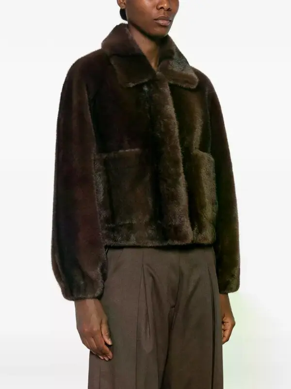 BETTA CORRADI Faux-fur Spread-collar Jacket