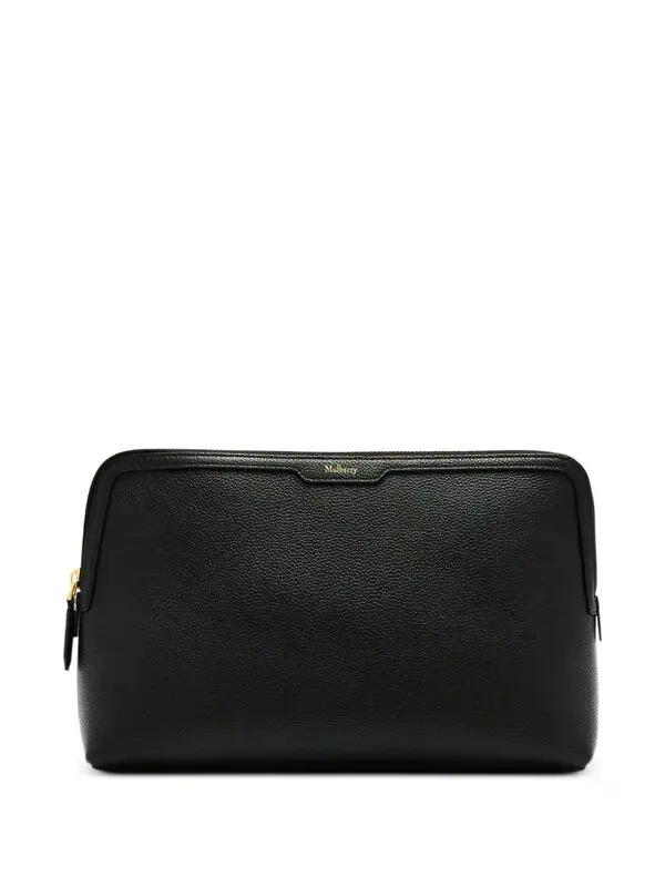 Mulberry Grained Leather Wash Bag - Black