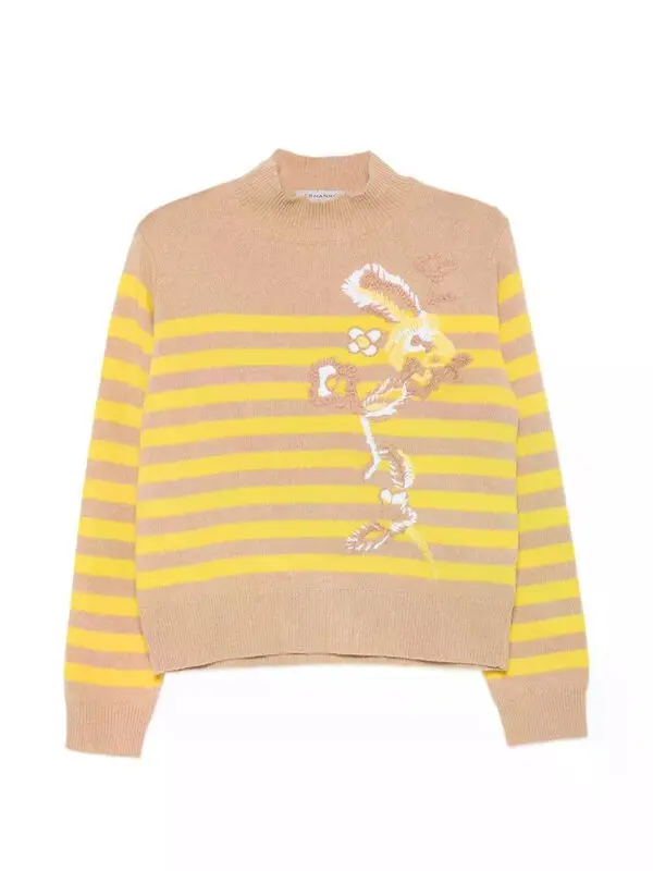 ERMANNO FIRENZE Striped Embroidered Sweater