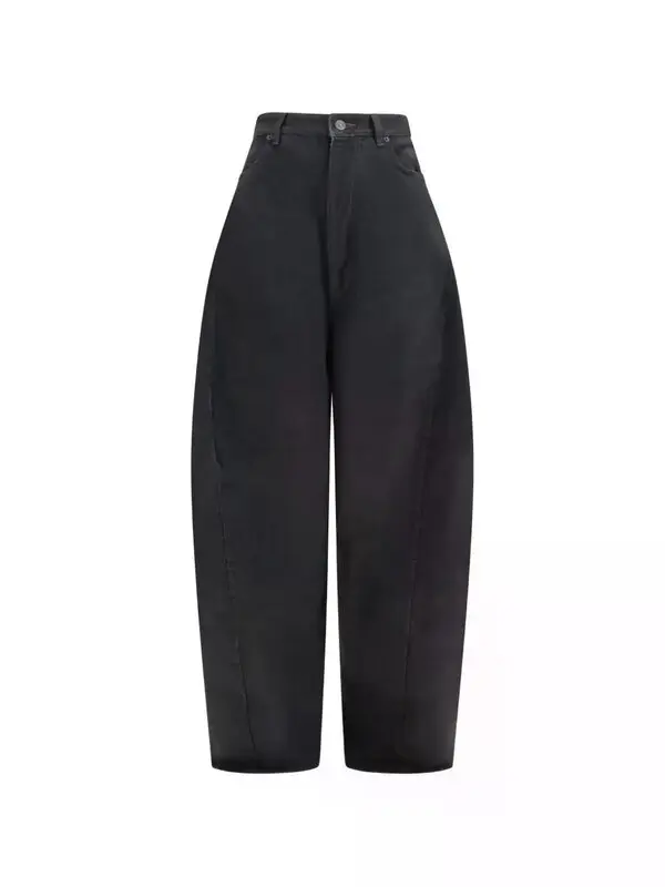 Balenciaga Twisted-seam Barrel-leg Jeans - Black
