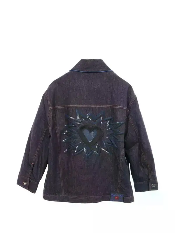 Fendi 2010s Open Your Heart Denim Jacket