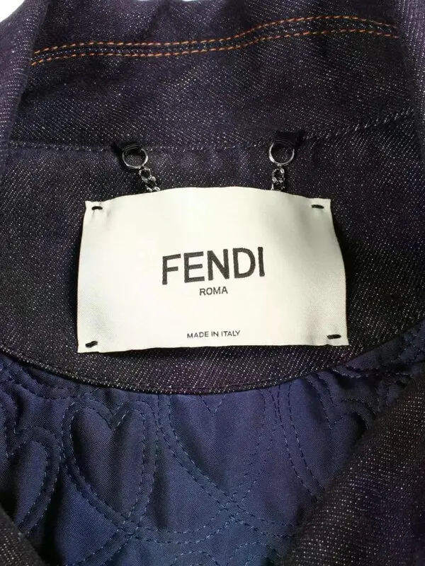 Fendi 2010s Open Your Heart Denim Jacket
