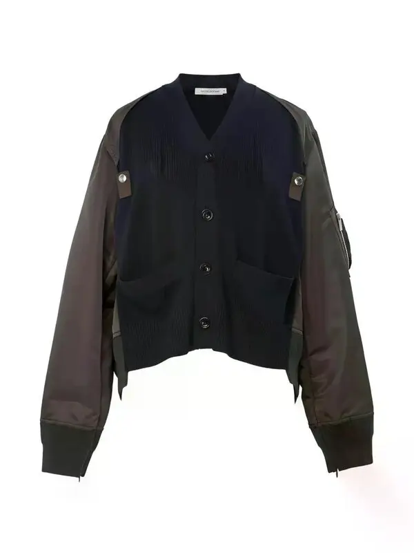 Sacai Panelled Knitted Jacket