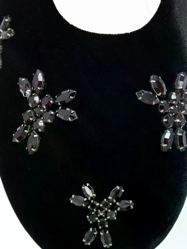 Simone Rocha Embellished Velvet Ballet Flats