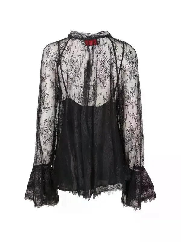 Ermanno Scervino Lace-overlay Flared-sleeve Blouse