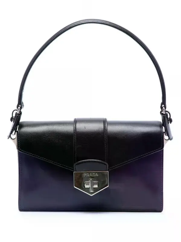 Prada 2000-2013 Bicolor Box Calf Turnlock Satchel