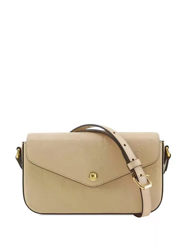 Gucci 2016-2026 Super Mini Jumbo Gg Embossed Calfskin Pochette Crossbody Bag - Neutrals