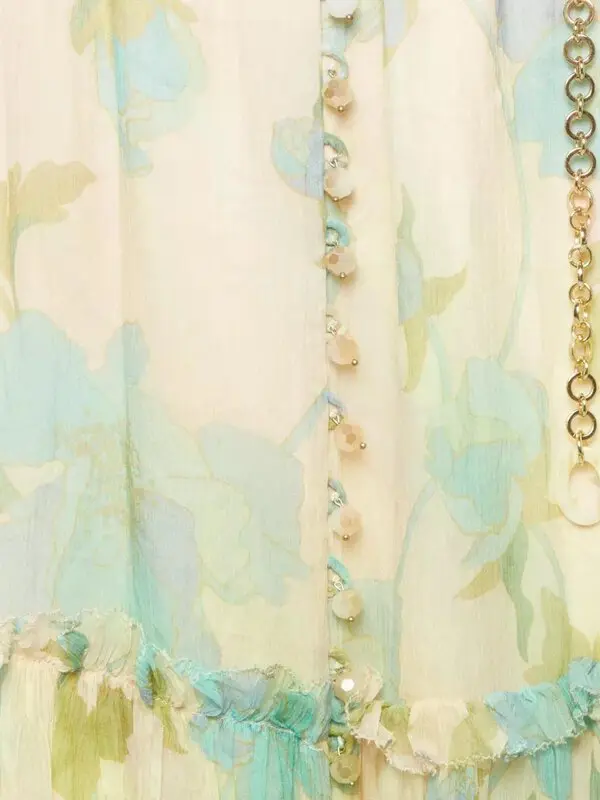 Zimmermann Floral-print Midi Dress - Neutrals