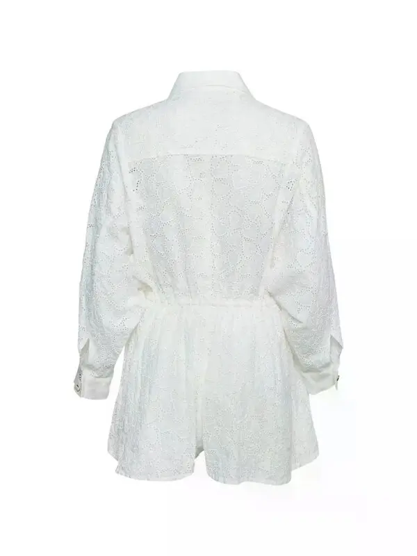 Zimmermann Crush Logo-embroidered Playsuit