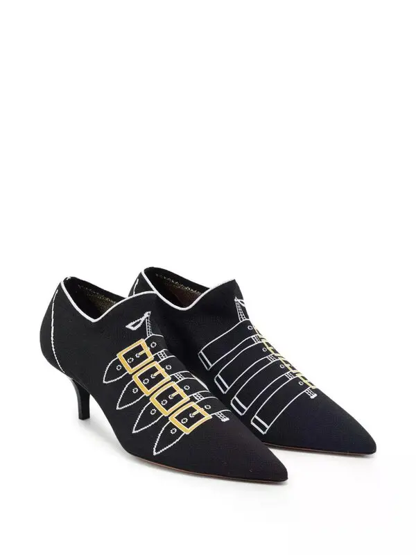 Marni Printed Buckle Pointed-toe Ankle Boots