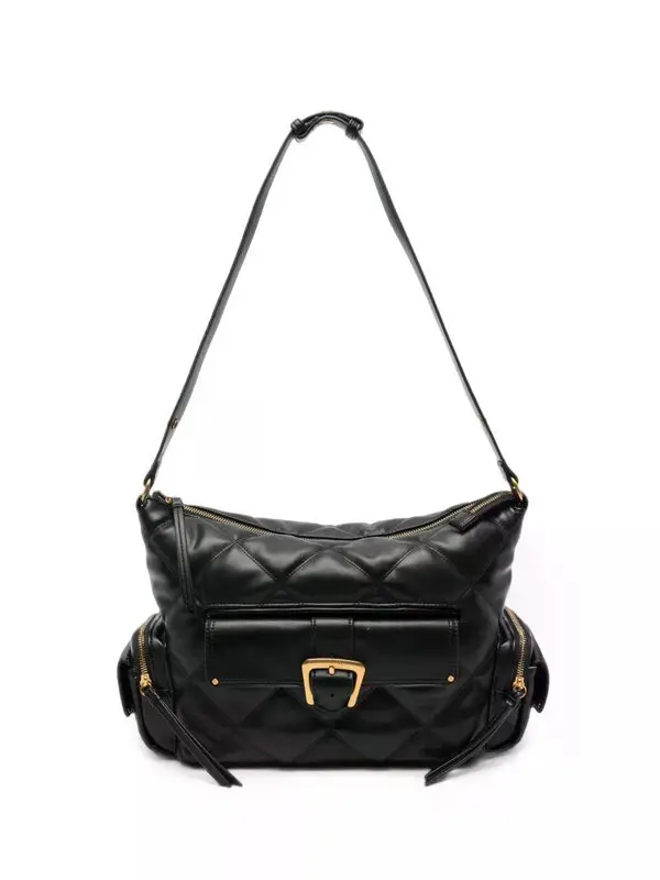 Liu Jo Medium Quilted Buckle-detail Shoulder Bag - Black