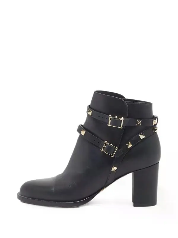 Valentino Garavani Rockstud Buckled Ankle Boots - Black