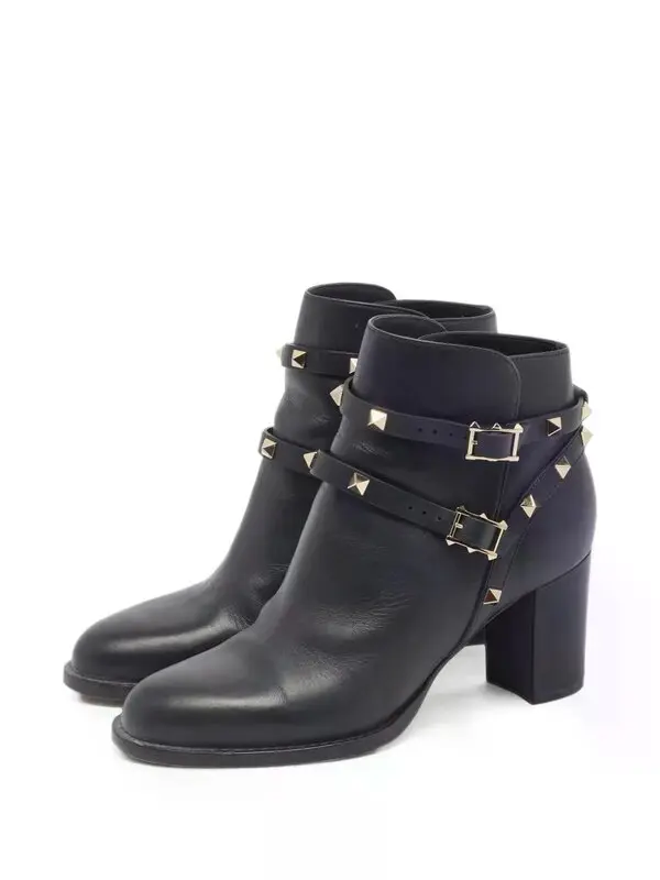 Valentino Garavani Rockstud Buckled Ankle Boots