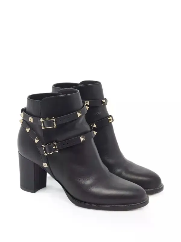 Valentino Garavani Rockstud Buckled Ankle Boots