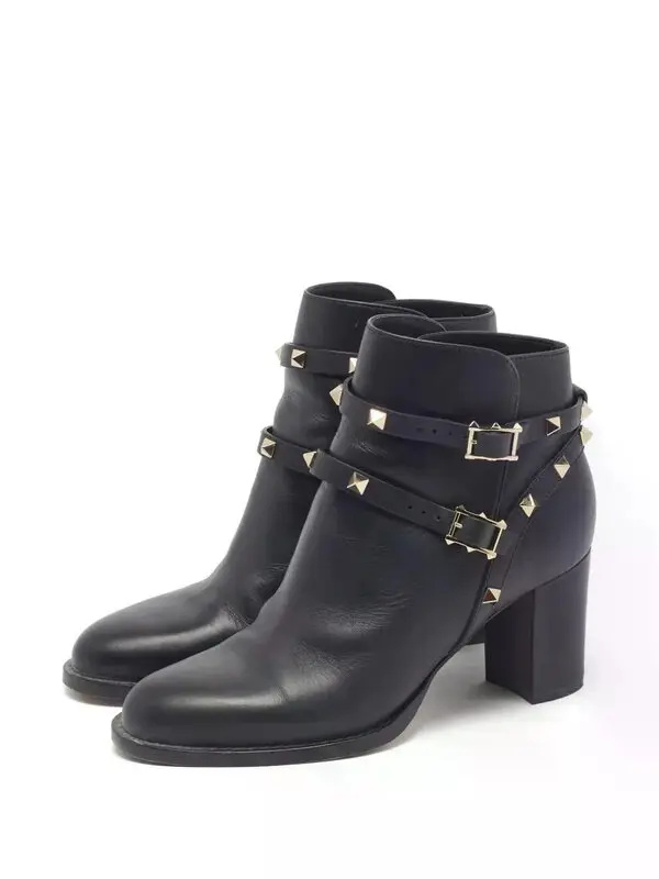 Valentino Garavani Rockstud Buckled Ankle Boots