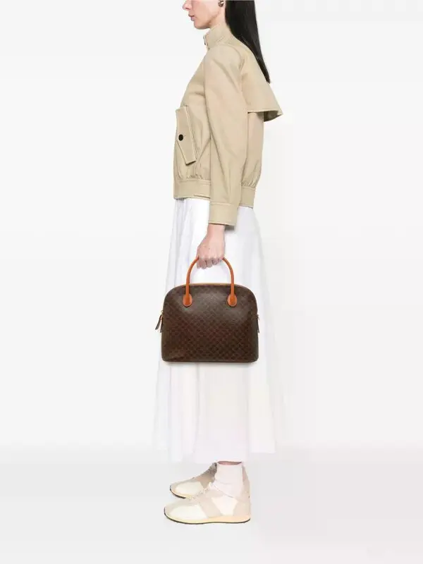 Celine 1997 Macadam Coated Canvas Dome Handbag