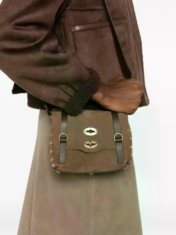 ZANELLATO Baby Postina Stud-embellished Suede Tote Bag