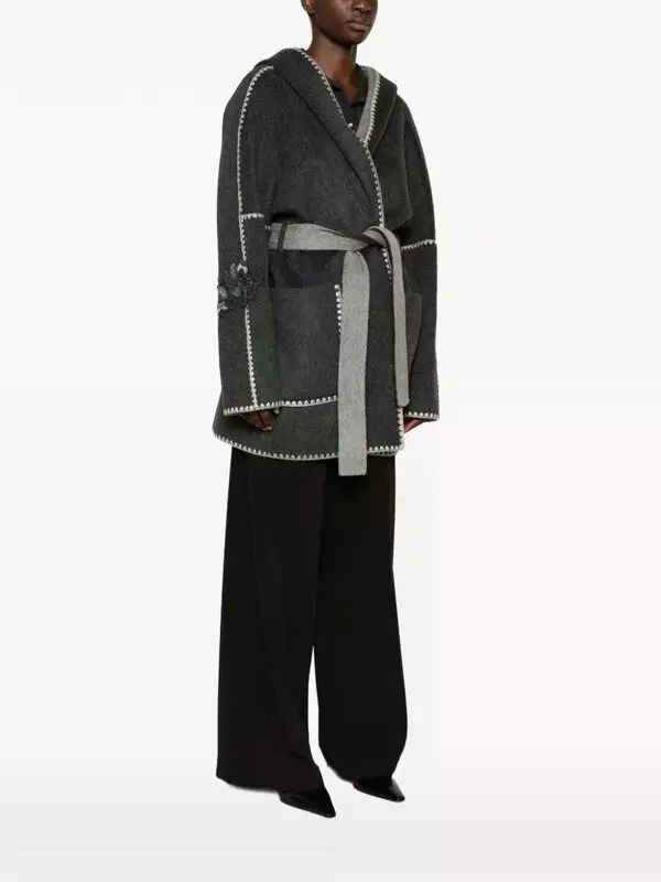 ERMANNO FIRENZE Belted Hooded Coat