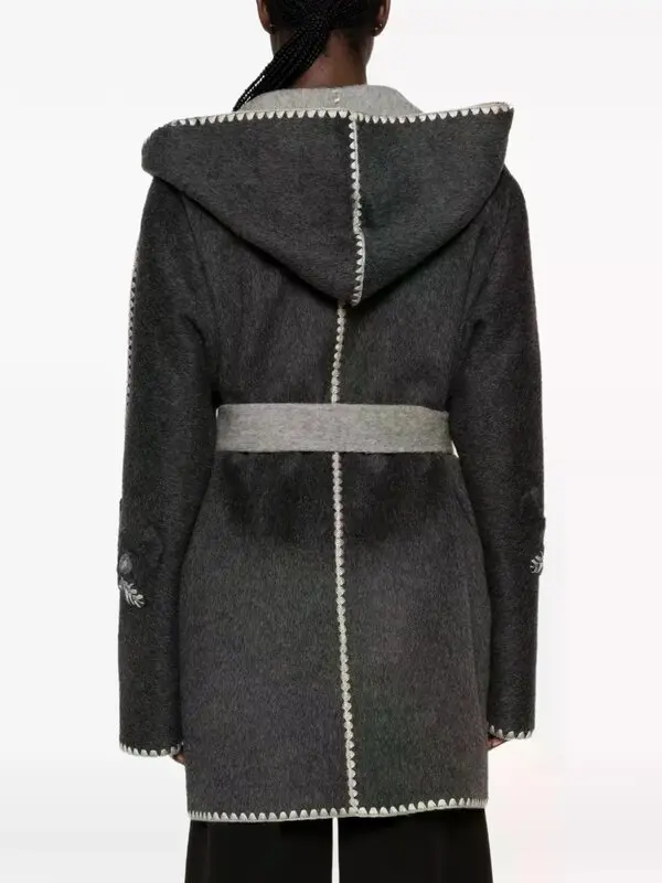ERMANNO FIRENZE Belted Hooded Coat