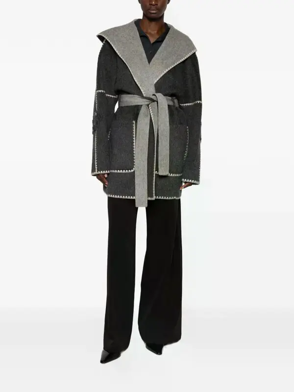 ERMANNO FIRENZE Belted Hooded Coat