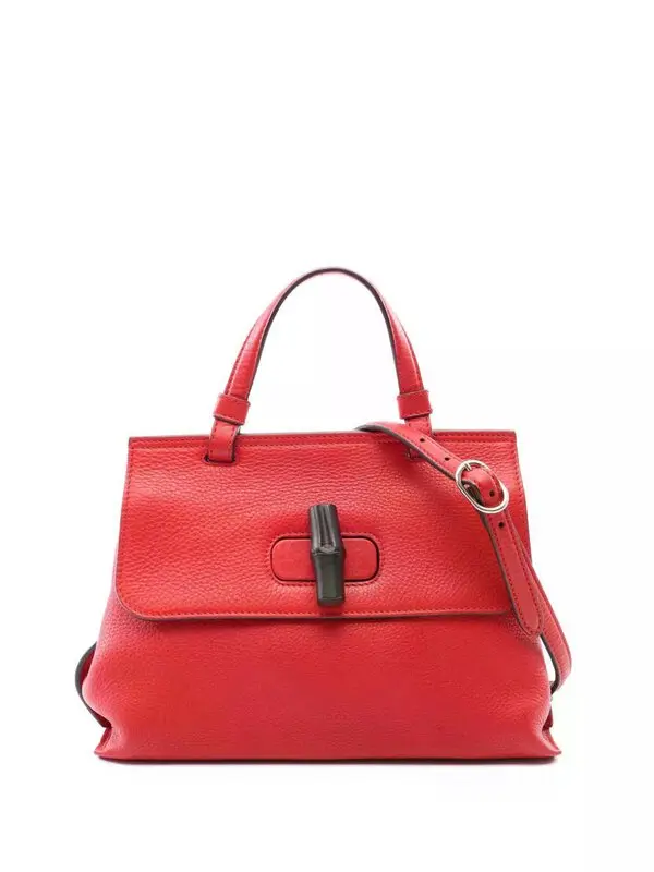 Gucci 2000-2015 Small Calfskin Bamboo Daily Satchel