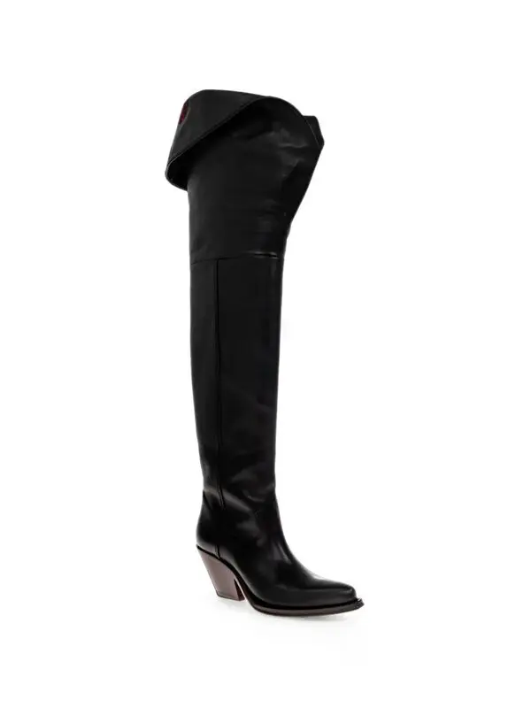 Chloé Azelan Floral-embroidered Leather Boots