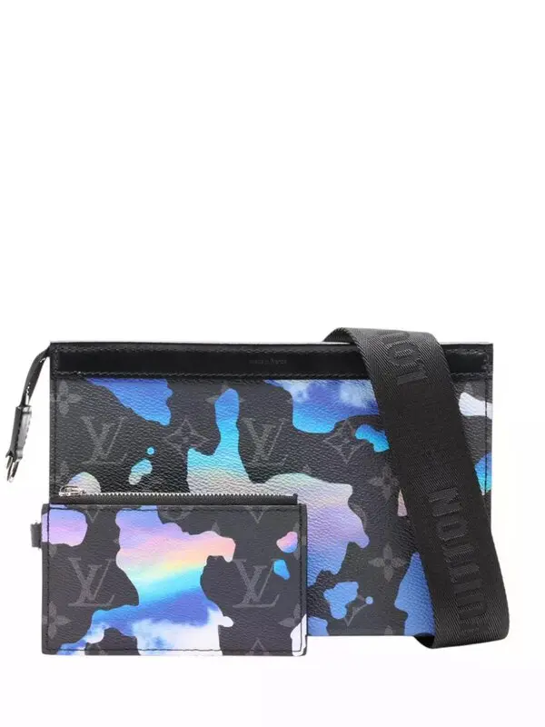 LOUIS VUITTON 2021-2026 Monogram Eclipse Sunrise Gaston Wearable Wallet Crossbody Bag - Black