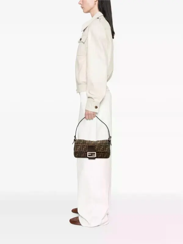 Fendi 20th Century Zucca Canvas Baguette Shoulder Bag