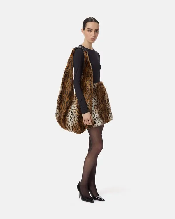 Apparis Maxi Colette Shaved Leopard Bag