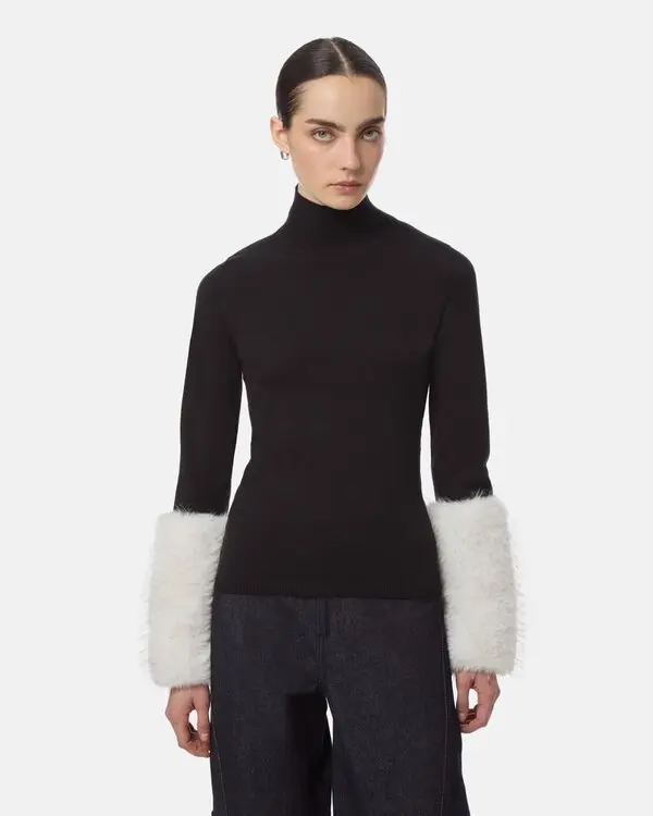 Apparis Aspen Cuff Turtleneck - Noir/blanc Multi