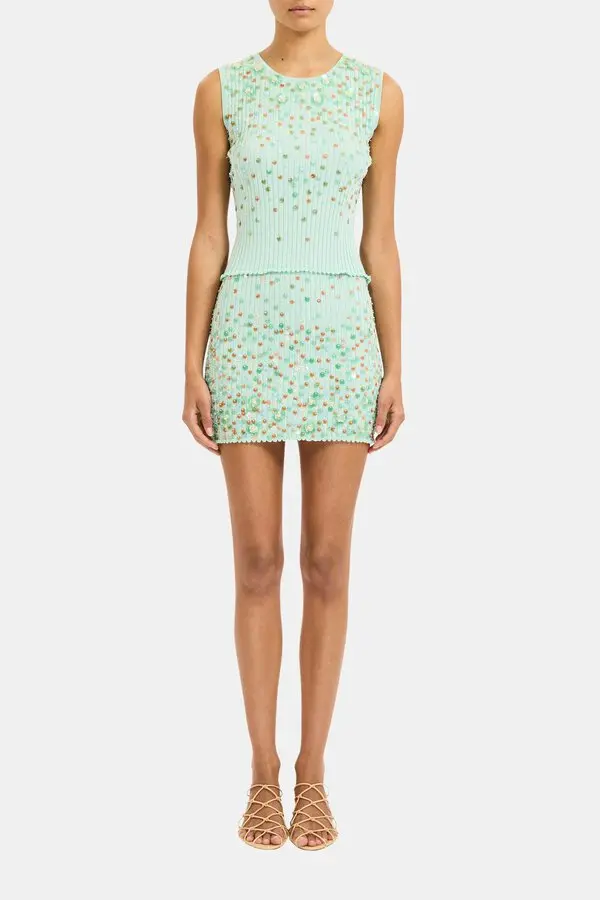 Ulla Johnson Aurelie Sl Knit Tank W/ Embellishments
