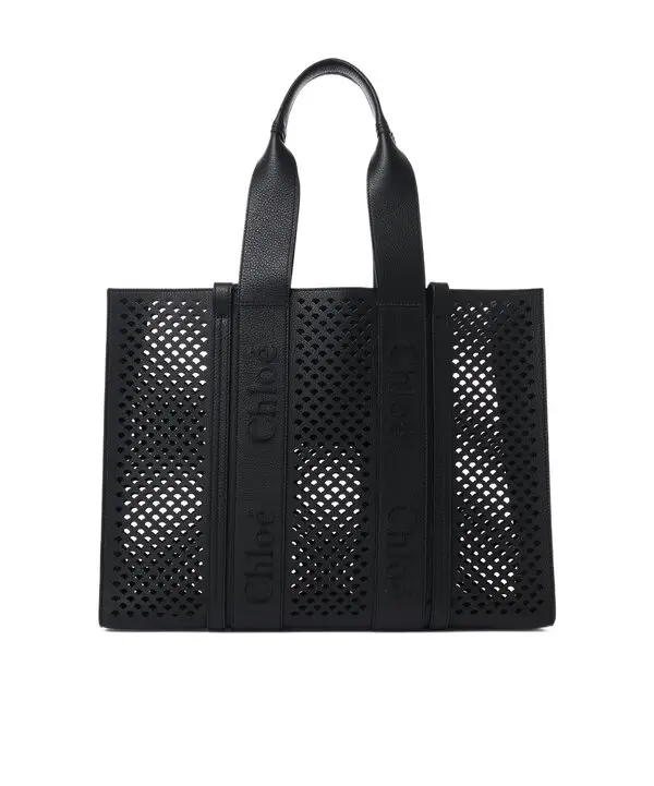 Chloé Woody Cut-out Detailing Leeather Tote Bag