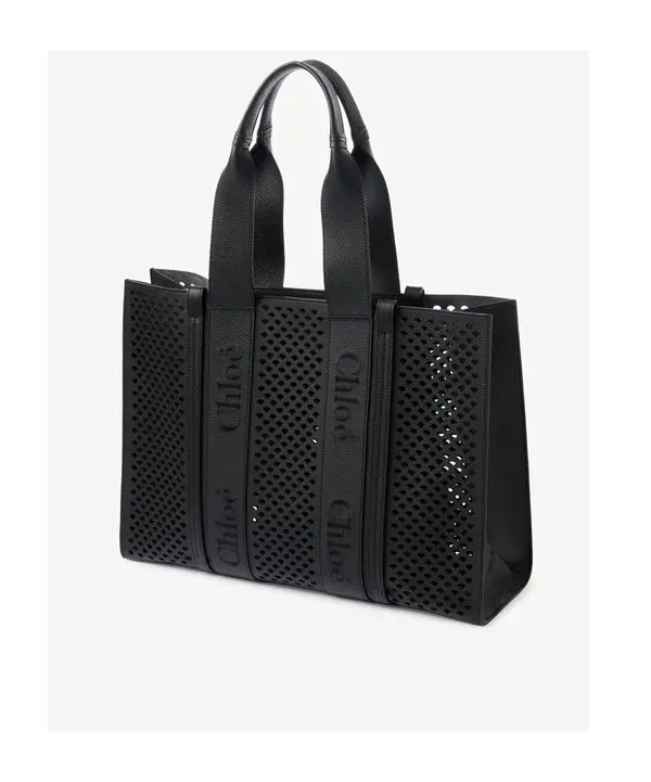 Chloé Woody Cut-out Detailing Leeather Tote Bag