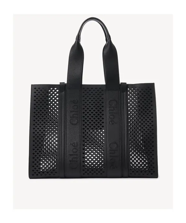 Chloé Woody Cut-out Detailing Leeather Tote Bag