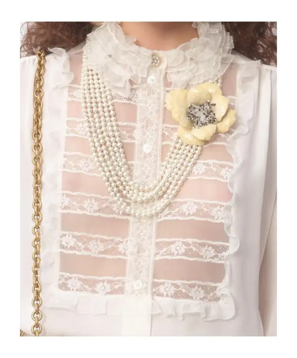 Valentino Garavani Ruffle Detailed Georgette Shirt
