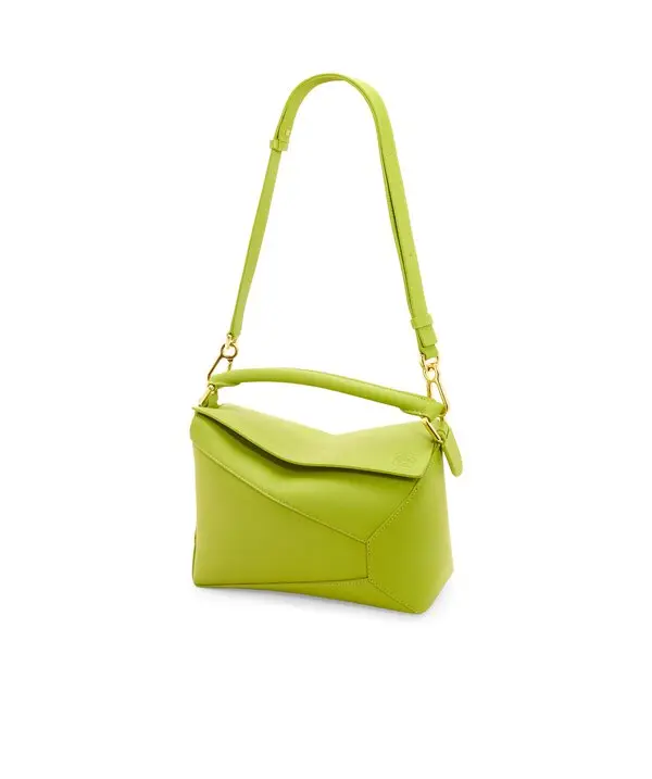Loewe Small Puzzle Bag In Classic Calfskin - Grassland Green