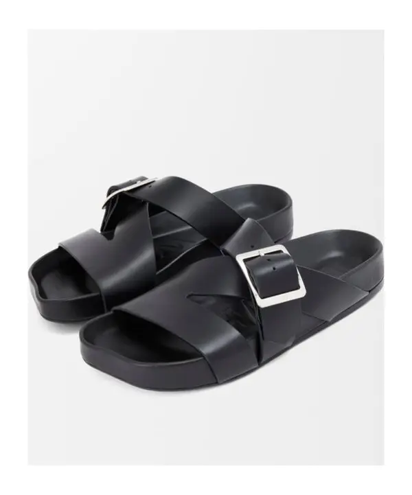 Loewe Ease Buckle Slide In Vegetable-tanned Calfskin