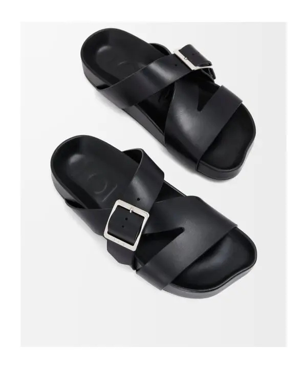 Loewe Ease Buckle Slide In Vegetable-tanned Calfskin