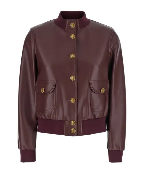 TWINSET Buttoned Faux Leather Jacket